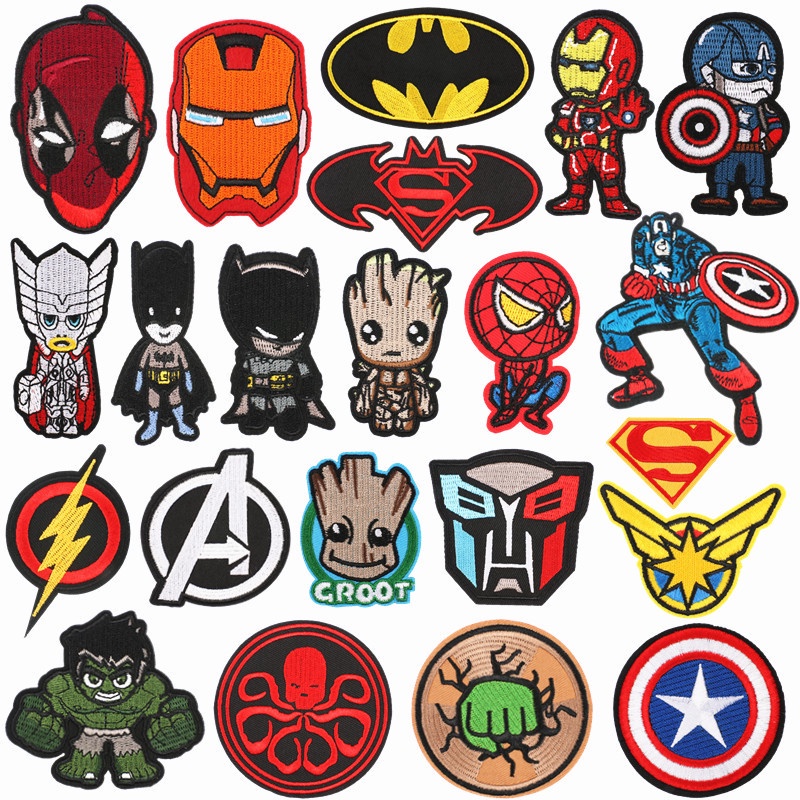 Marvel Hero Series Embroidery Patch Superman/Spiderman/Captain America ...