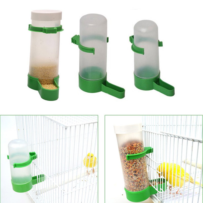 Birds Automatic Drinking Cups Cage Hanging Feeders And Drinker Bottles ...