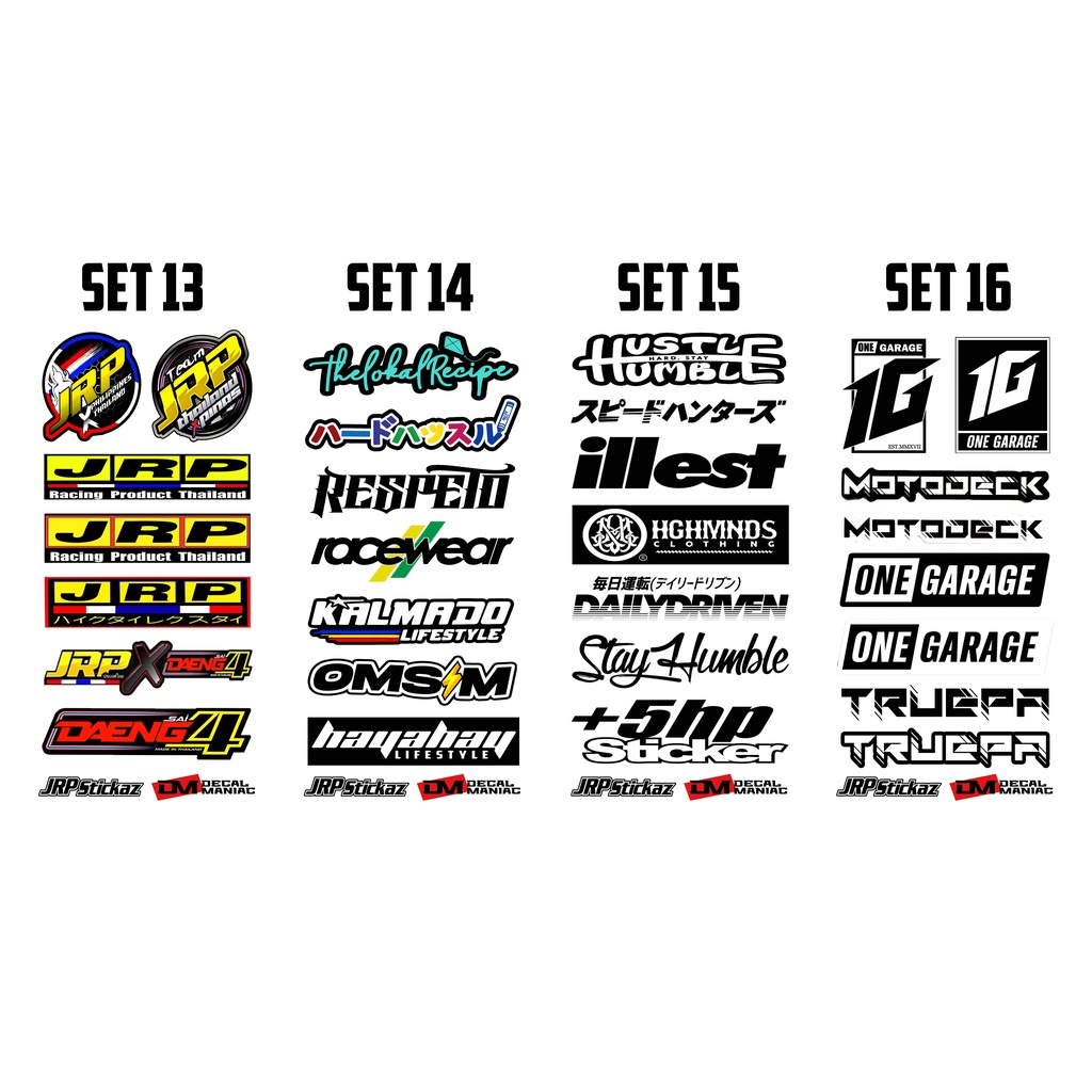 7pcs. Visor Stickers Set 2 (JRP, Motodeck, Black Series) | Nmax, Adv ...
