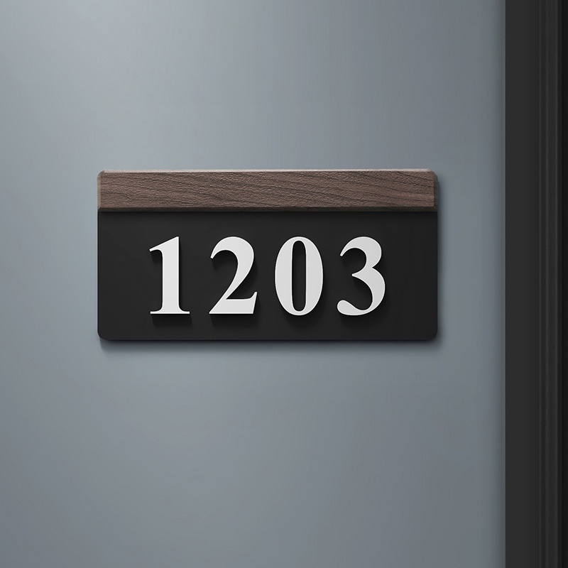 NFXT Wood grain house number plate home custom hotel room number plate ...