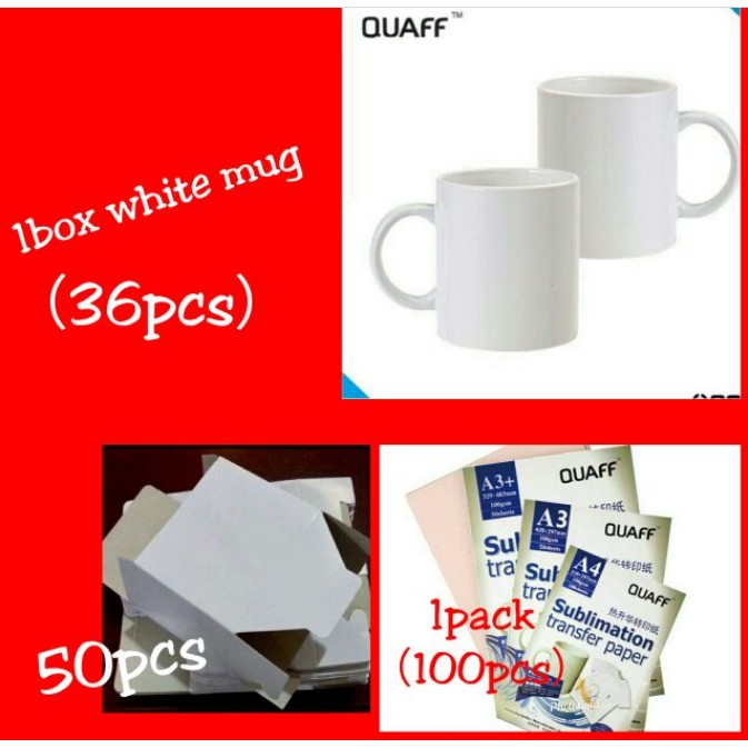 QUAFF WHITE MUG/SUBLIMATION PAPER/MUG BOX （PACKAGE） | Shopee Philippines