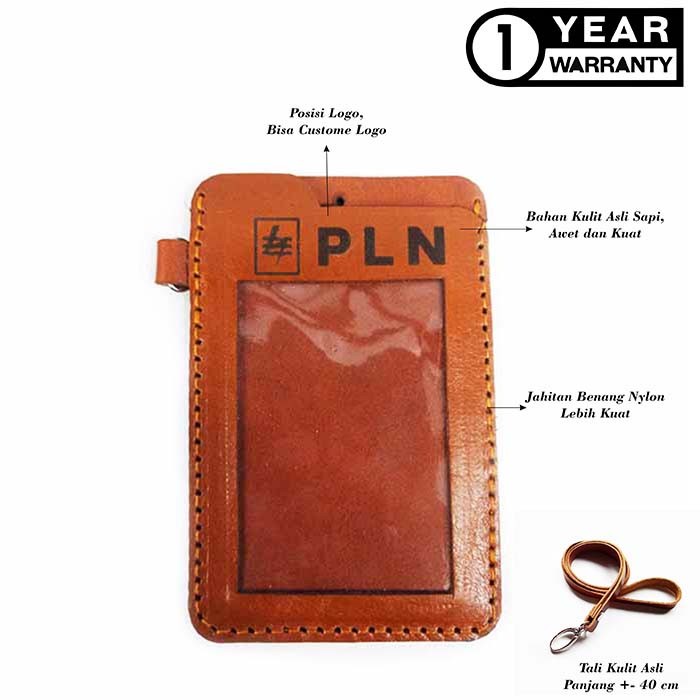 Genuine Leather Id Name Tag Tan Color PLN Logo - 1 Year Guarantee ...