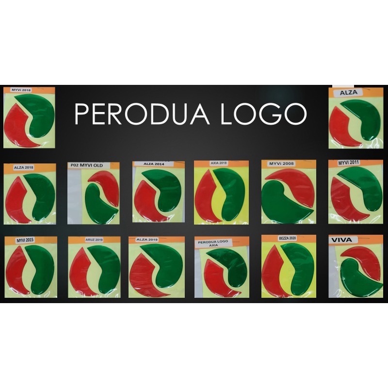 PERODUA LOGO ( 2PCS ) Epoxy STICKER EMBLEM REFLECTOR FRONT & REAR ...