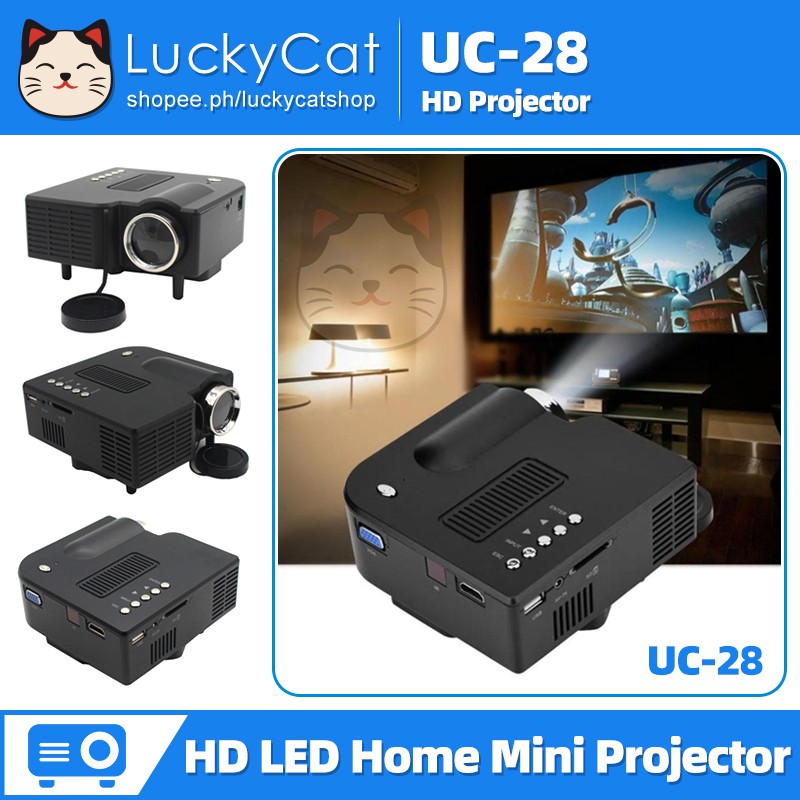 ORIGINAL UC28 Portable MINI Home Theater Projector DVD PC VGA HDMI SD ...