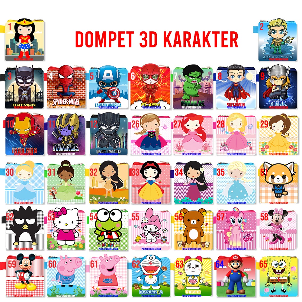 3d Wallets Assorted Characters 3D Face Wallets Assorted Characters ...
