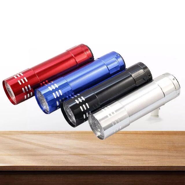 D015 9-bead LED Flashlight Colored Aluminum Alloy Portable Traveling ...