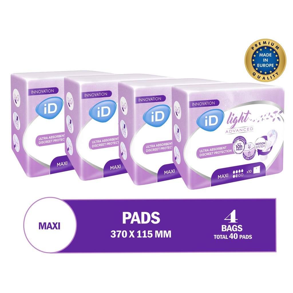 iD Light Maxi Bundle Pack (For Sensitive Bladder/Incontinence Pad ...