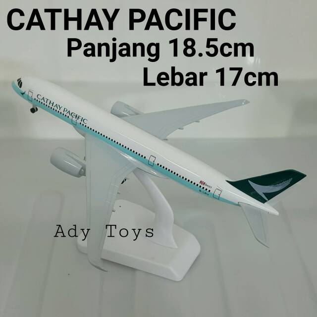 CATHAY PACIFIC MINIATURE AIRCRAFT DIECAST METAL LARGE WHEELS 18.5CM ...