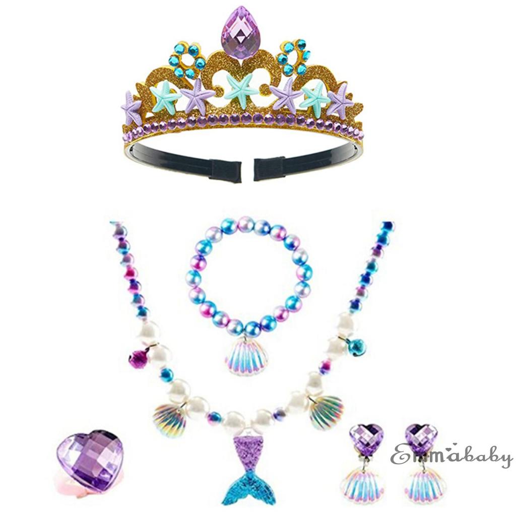 EMM-Baby Mermaid Princess Jewelry Set with Bright Color, Underwater ...
