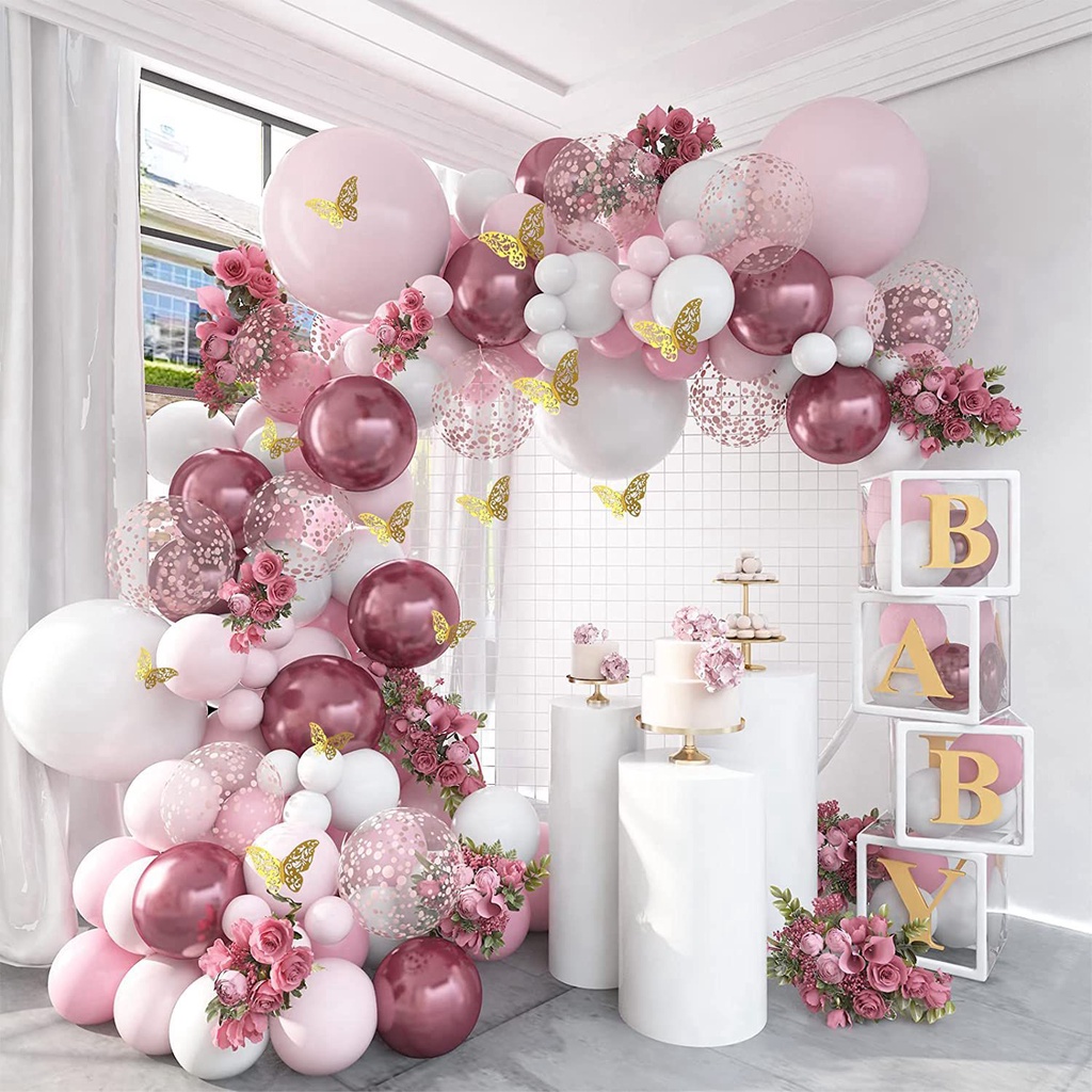 Balloon Set Arch Wine Red Metallic Balloon Garland Balloon Chain Glue ...