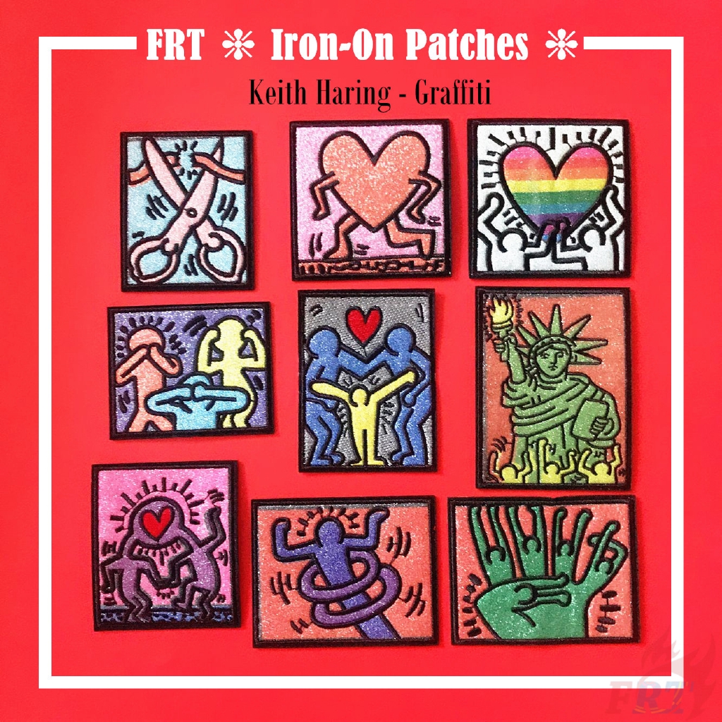 ☸ Fashion Brand Logo 3.8.1 - Keith Haring Graffiti Patch ☸ 1Pc Diy Sew ...