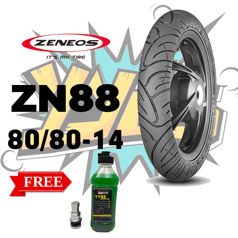 Zeneos ZN88/87 Motorcycle Tire Rim 14&17 (Tubeless) FREE SEALANT AND ...