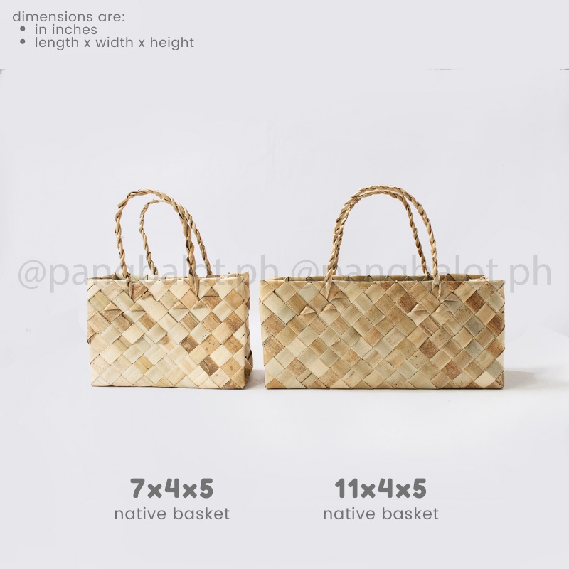 Native Pandan BASKET - 4x4x5 / 4x4x8 / 4x4x12 / 7x4x5 / 11x4x5 / 8x5x8 ...