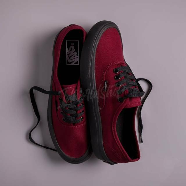 Vans Authentic Maroon Black Waffle DT | Shopee Philippines