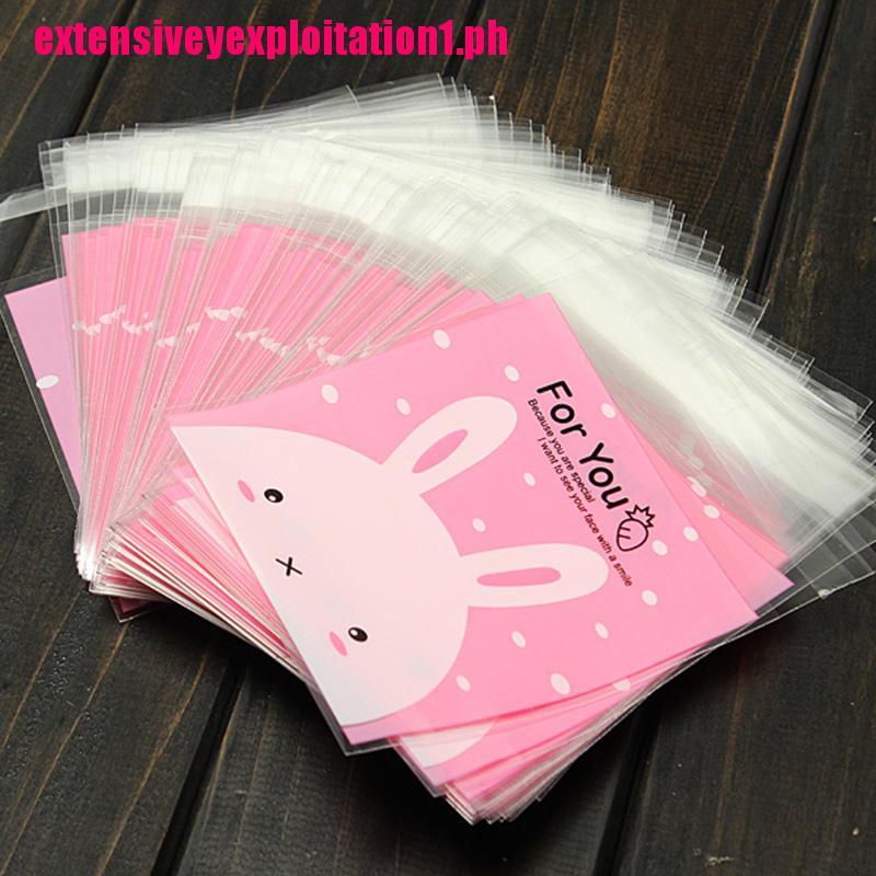 [epph1]100pcs Rabbit Pattern Self Adhesive Cookie Candy Package Gift ...