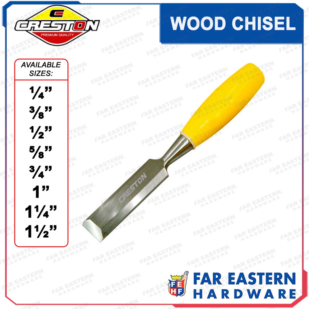 CRESTON Wood Chisel 1/4” 3/8” 1/2” 5/8” 3/4” 1” 1-1/4” 1-1/2” CRHT ...