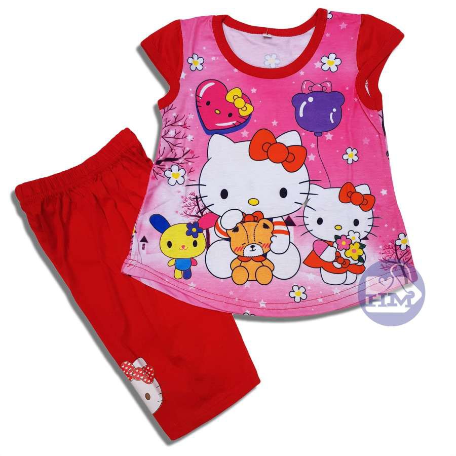 Hm Hello Kitty Children's Clothes Cartoon Girls Clothes | Shopee ...