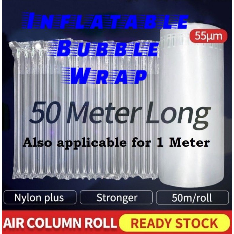50 Meter Inflatable Air Bubble Packaging Wrap Air Packinging Protective ...