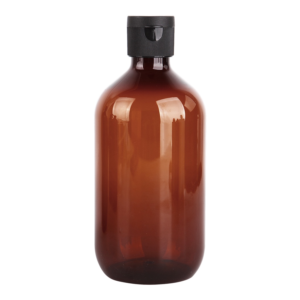 Plastic Amber Bottles BPA-Free Squeeze Containers with Disc Cap 300ml ...