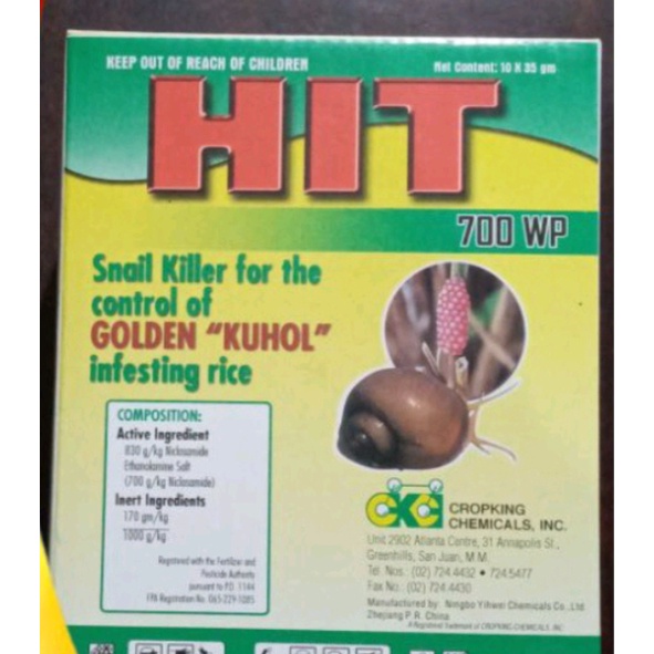 HIT PAMATAY KUHOL POWDER NICLOSAMIDE (10 X 35 GRAMS) | Shopee Philippines