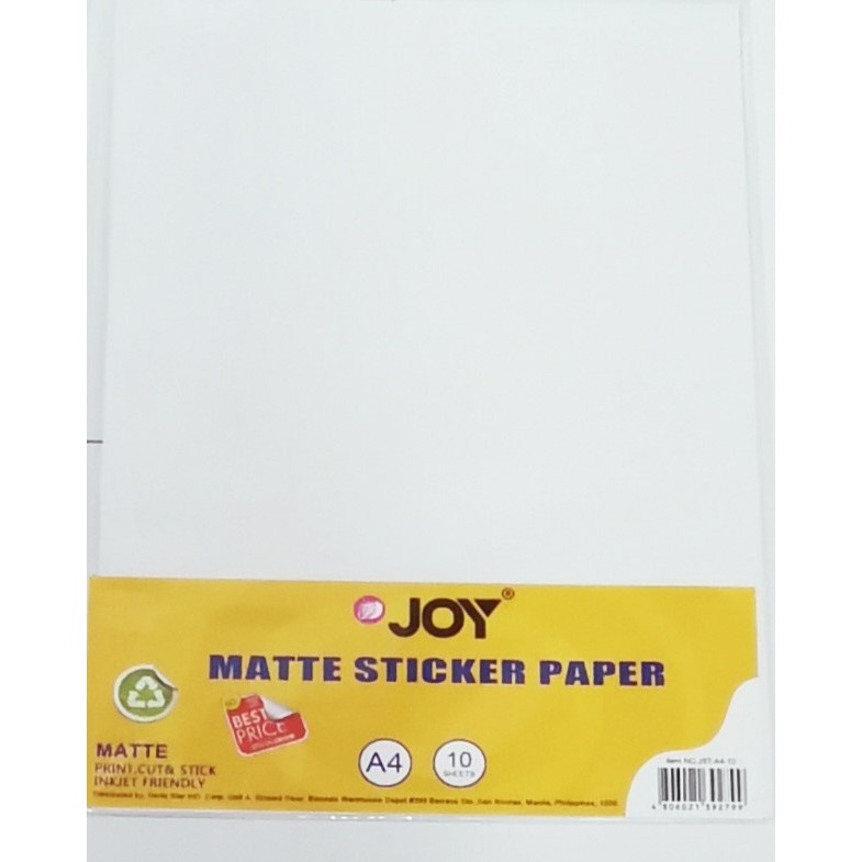 100pcs Joy Sticker Paper Matte Glossy A4 | Shopee Philippines