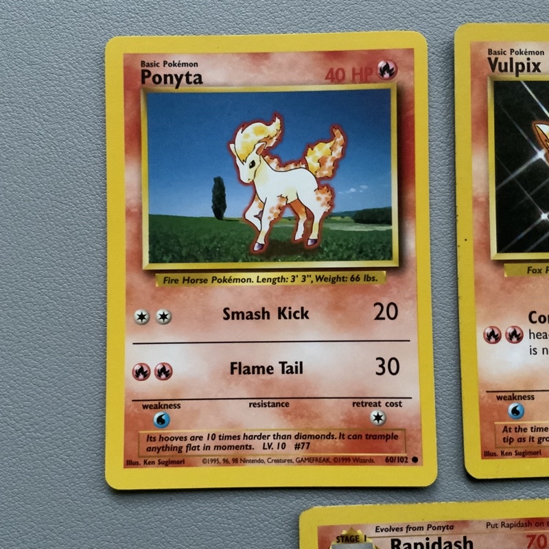 Vintage Pokemon TCG - Fire Type Cards - Ponyta Rapidash Vulpix | Shopee ...
