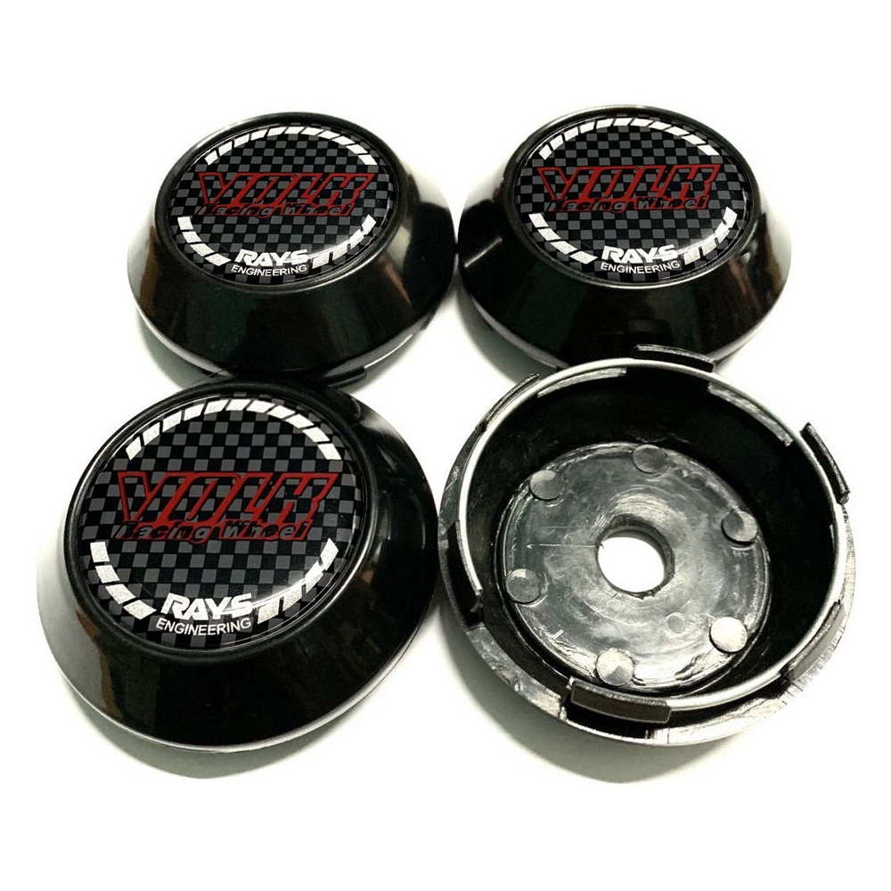 4pcs 60/64/65/68/69MM Car Wheel Center Caps Red Logo Fit for Rays Volk ...