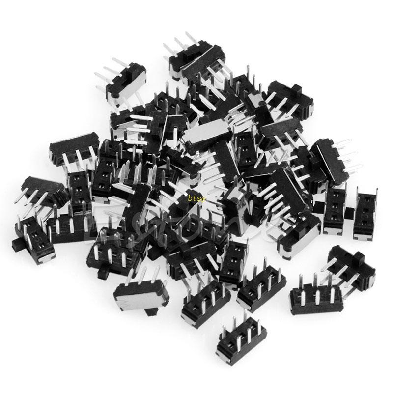 btsg 50Pcs Slide Switch 6 Pin DPDT PCB Panel Mount Mini Micro Toggle ...