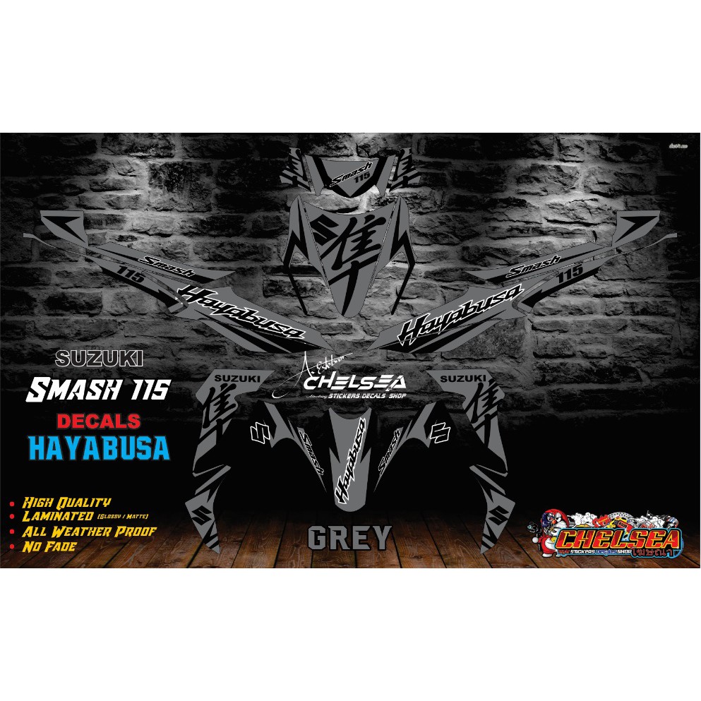 Suzuki Smash 115 Decals / Stickers (Hayabusa) with freebies stickers ...