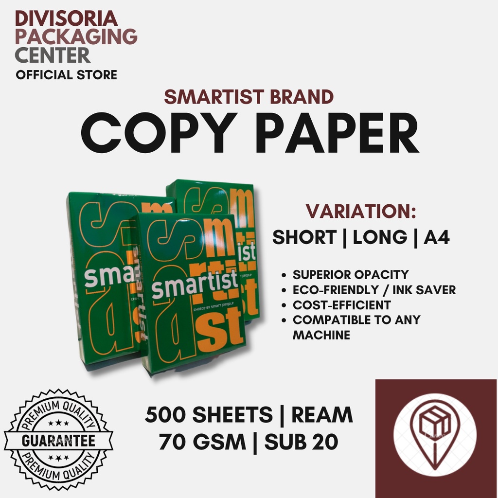 Copy Paper | Bond Paper 1 Ream (500 sheets) [Short | Long | A4 Size ...