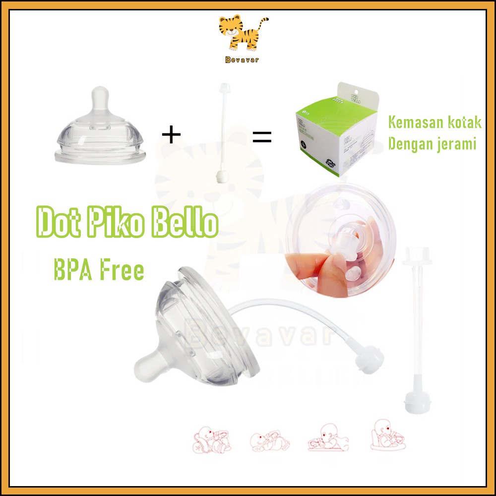 Piko BELLO Wide Neck Pacifier Replacement Nipple With Straw | Shopee ...