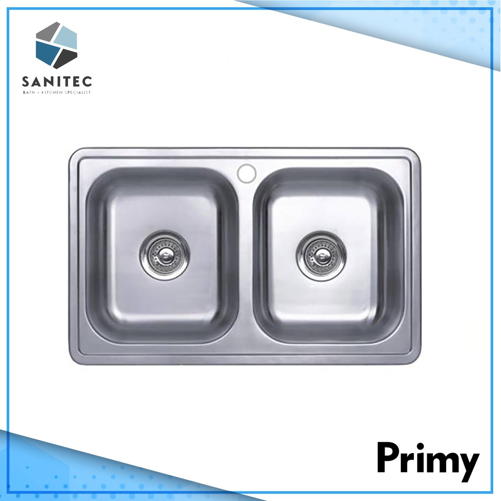 Primy - 2 Bowl Inset Kitchen sink by Sanitec | Shopee Philippines