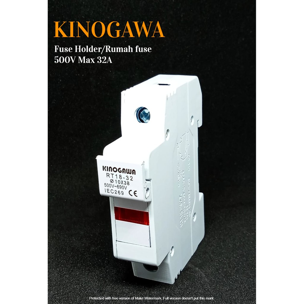 Fuse Holder Fuse House 10x38 Din rail Holder KINOGAWA MCB model ...