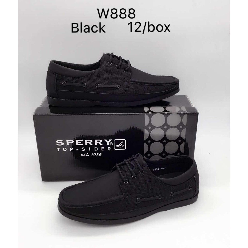 【COCO.fashion】 MEN'S LEATHER LOAFER CASUAL TOPSIDER BLACK SHOES W888 ...