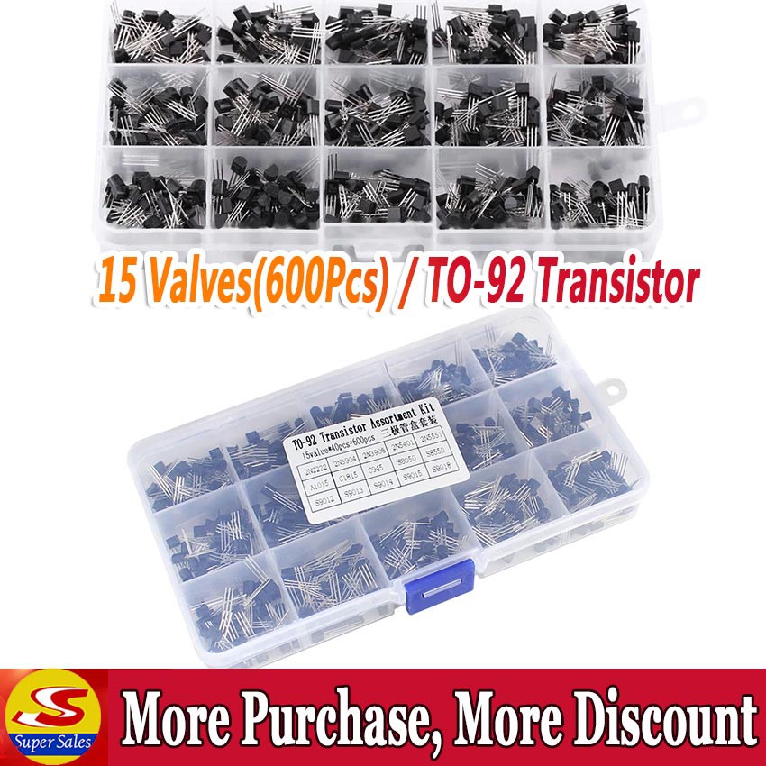 【SuperSales】600PCS/Set Transistor Kit 15 Kinds Of Values Transistor To ...