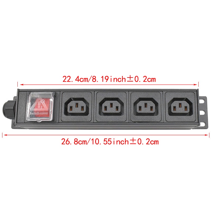 PDU Power Distribution Unit 16A 3500W Power Strip 2-22 Ways IEC-C13 output socket With LED ...
