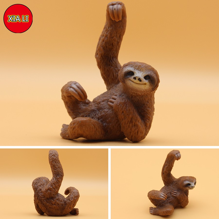 【Spot】Solid DIY Simulation Wild Sloth Animal Models Plastic Action ...