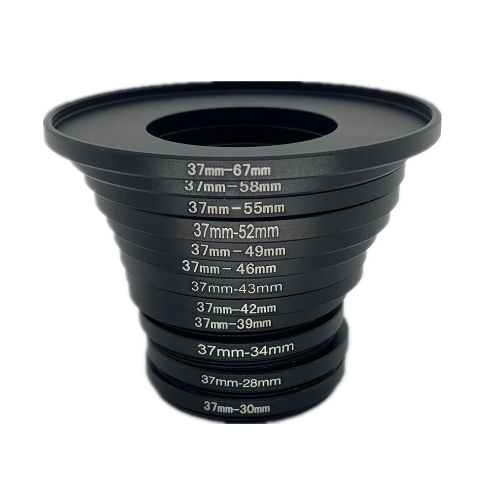 37mm Camera Lens Filter Ring Adapter 37 to 49 52 55 58 46 43 39 Metal ...