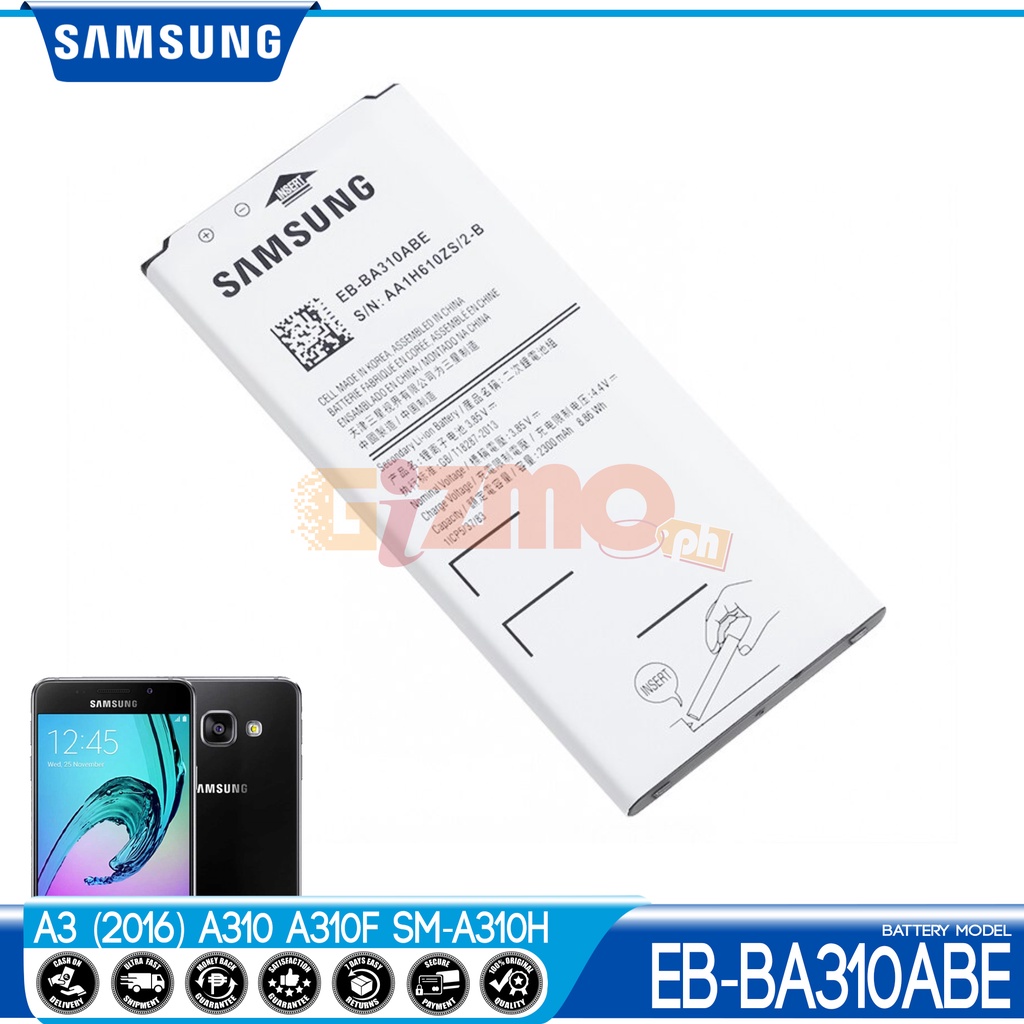 Samsung Galaxy A3 2016 Battery EB-BA310ABE Model A310 SM-A310F, SM-A310M, SM-A310Y, SM-A310N0 ...