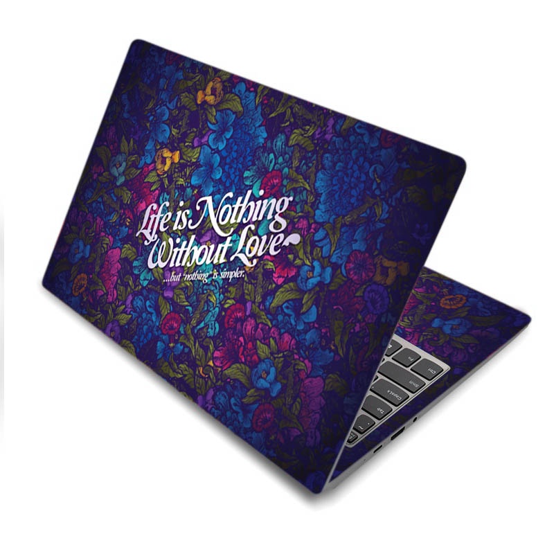 Love Theme Laptop Adhesive Sticker 2pcs Decal Skin Laptop Cover Art ...