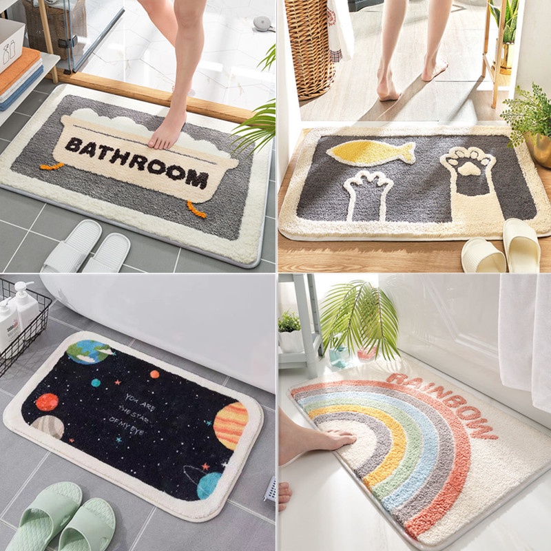 【PH stocked】Floor mat Bath Mat Kitchen Carpet 40*60cm Water Absorption ...