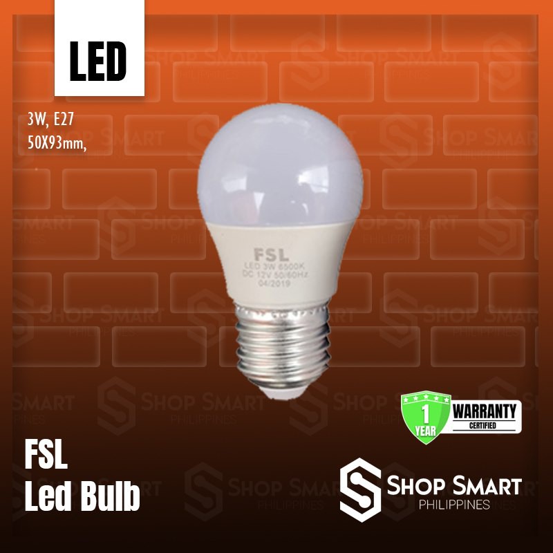 FSL 3watts LED BULB E27 (Daylight / Warm White) (A50JJ 3w) | Shopee ...