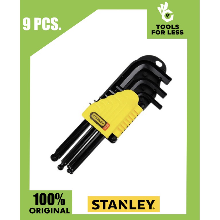 Stanley 9 pc. Ball Point Long Arm Hex Allen Key Set 1.5 to 10mm (69-256 ...