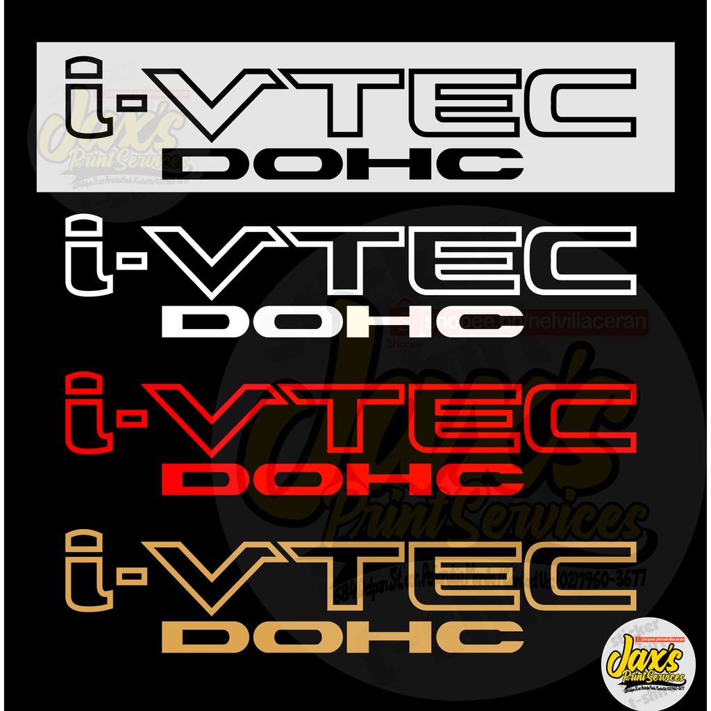 I-VTEC DOHC Sticker Decals Waterproof and Non Fading for Motor and Car ...