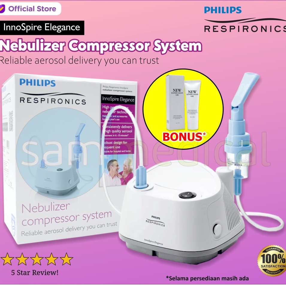 Philips InnoSpire Elegance Nebulizer Compressor - Steam Therapy Device ...