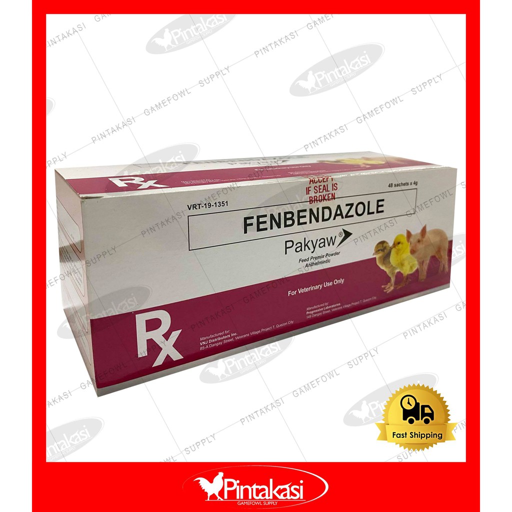 Fenbendazole Pakyaw Powder Dewormer 4g x 48 sachet per box for Gamefowl ...