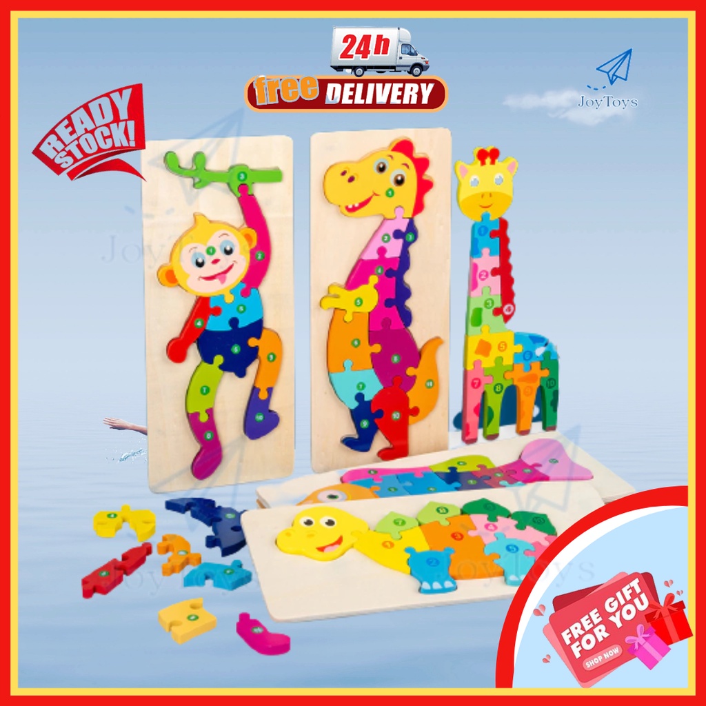 JoyToys Kids Large 3D Wooden Puzzle Educational Toys for Kids (30CM ...