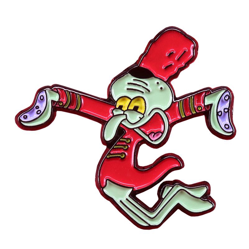 Squidward show time badge cute cartoon SpongeBob pin funny stage ...