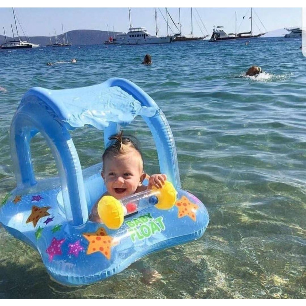 Baby Pool Float Cartoon Inflatable Boat baby salbabida floater swimming ...