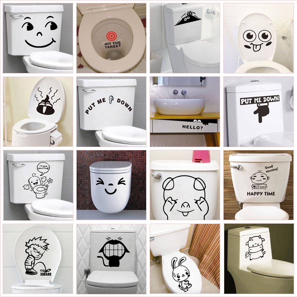 1pc Creative Toilet Stickers For Home Decoration Waterproof Vinyl Mural ...
